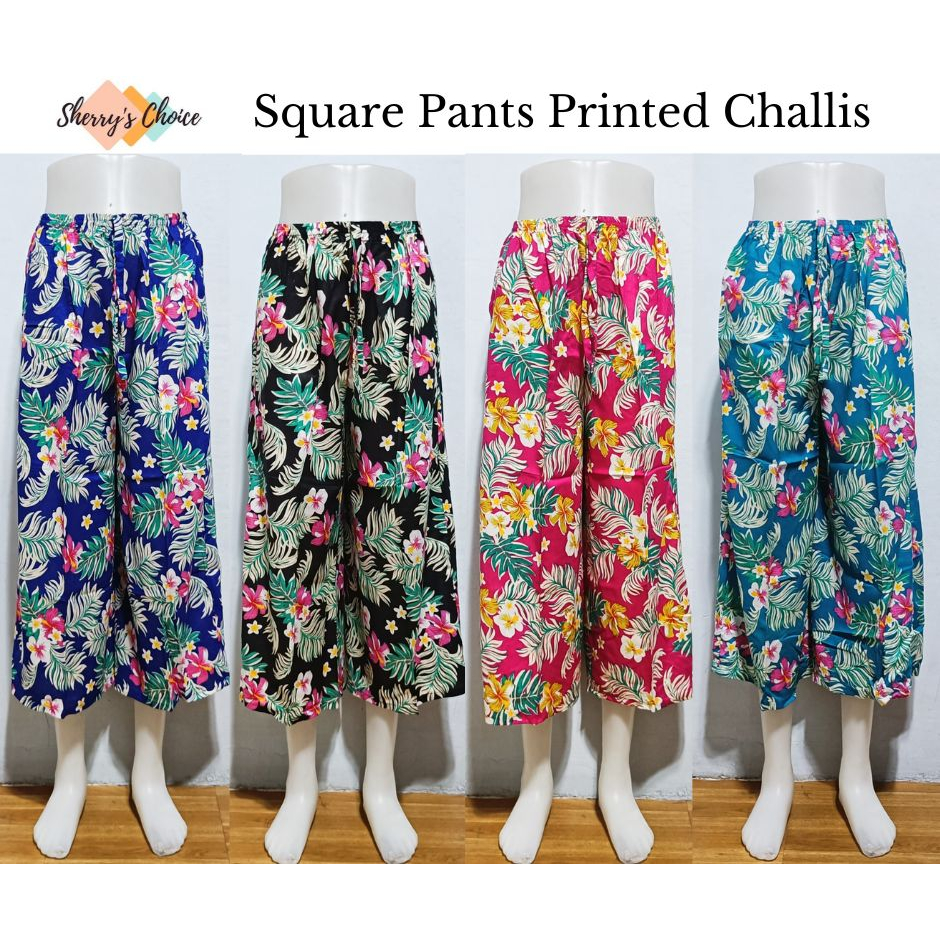 MORE PRINTS squarepants challis damit pambahay pantulog | Shopee ...