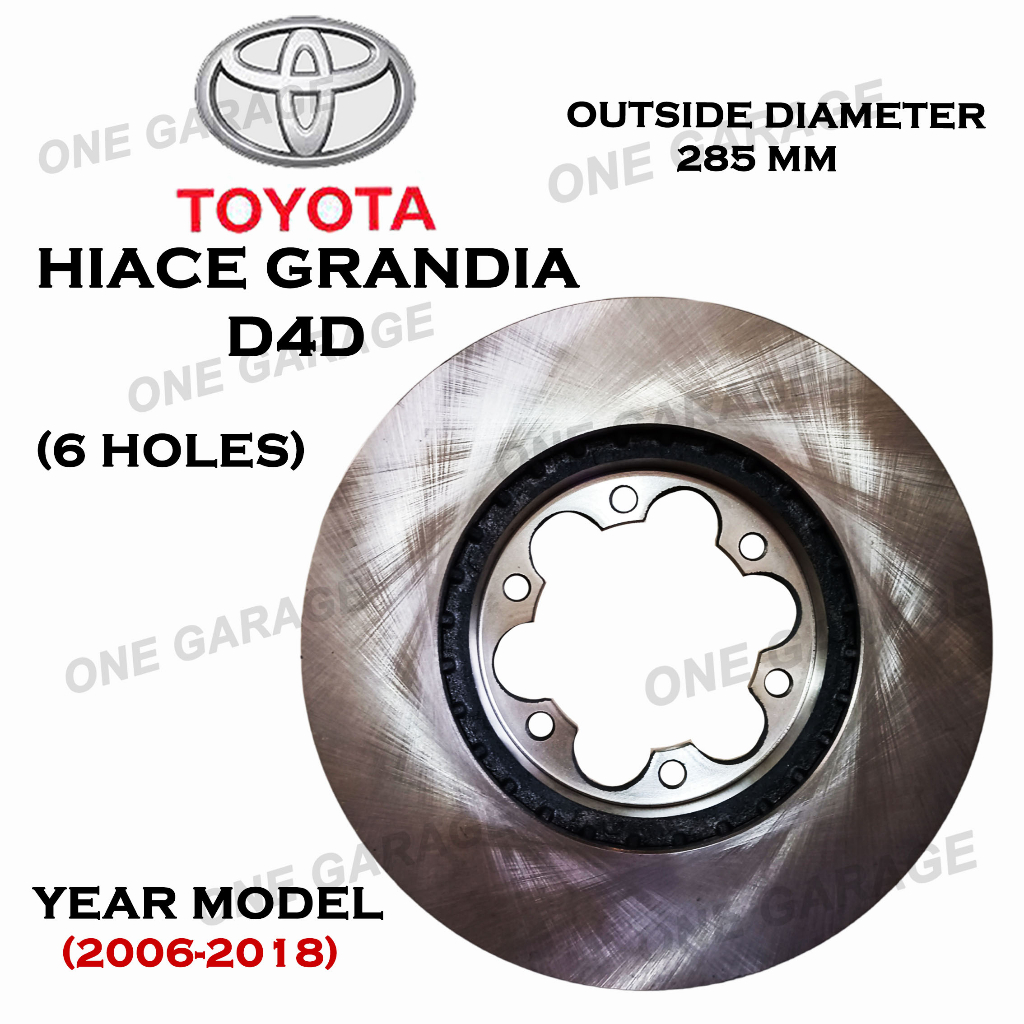 Disc Brake Rotor For TOYOTA HIACE GRANDIA D4D (2006-2018) hi-ace ...