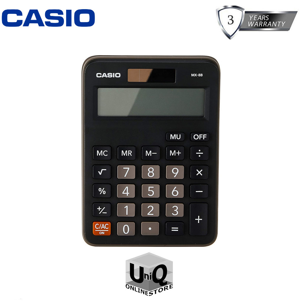 Casio 8 Digits Calculator MX-8B, Mini Desk Type, 8 Digits, Extra Large ...