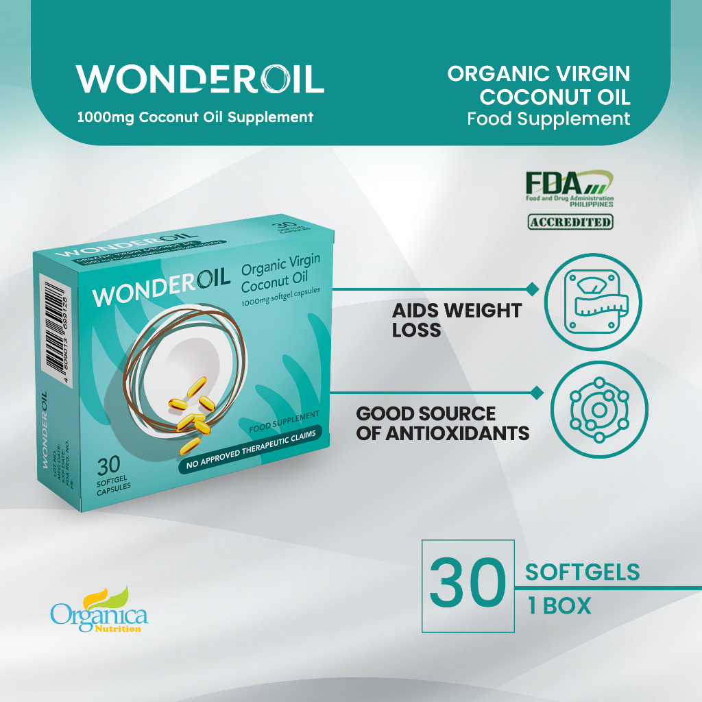 [ For Improved Immune System ] WonderOil 1000 mg Organic VCO (1 Box ...