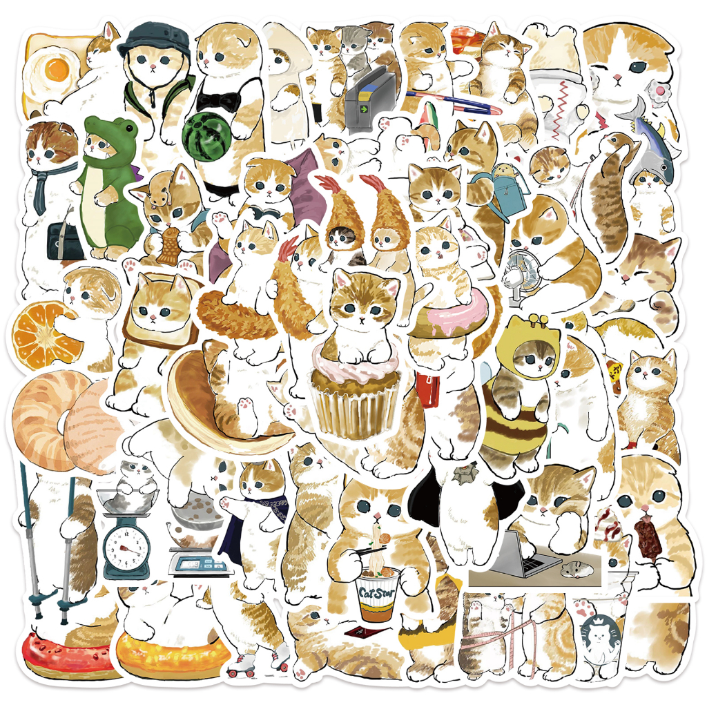 60Pcs/Set Kawaii Kittens Series cute Cats Pets Stickers DIY Fashion ...