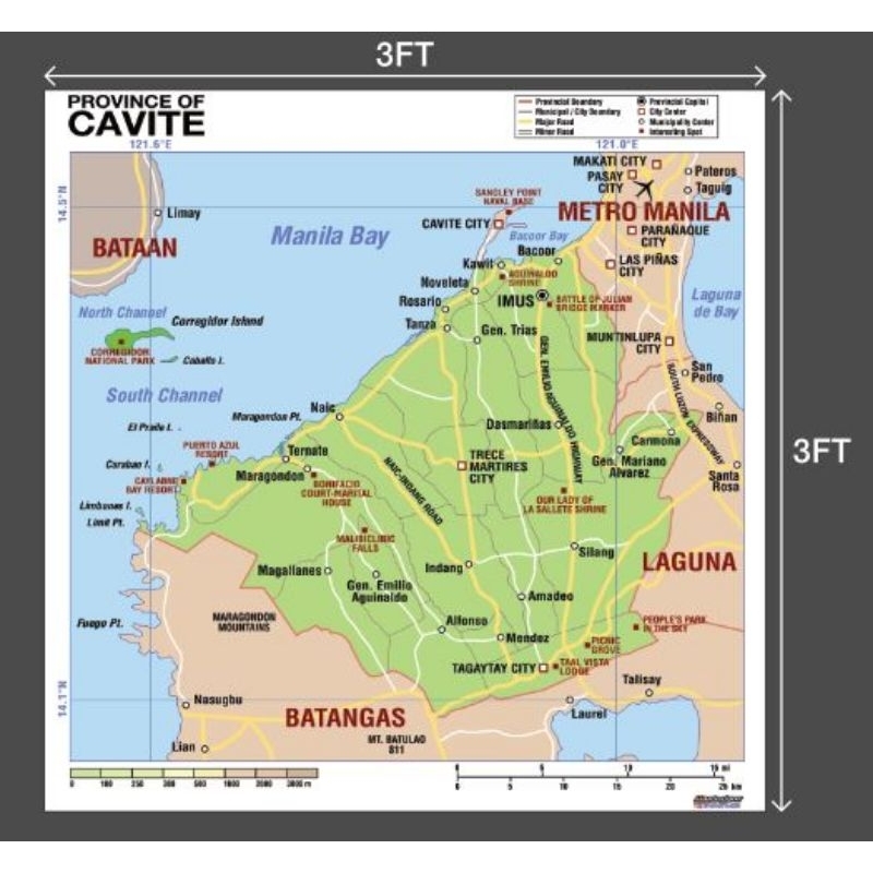 CAVITE MAP TARPAULIN POSTER 3X3FT | Shopee Philippines