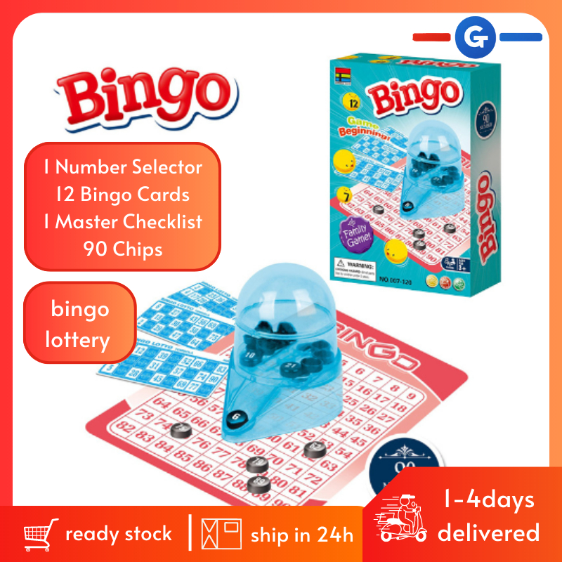 Bingo Lottery Family board game toys Bingo Set Game with Cards Chips ...