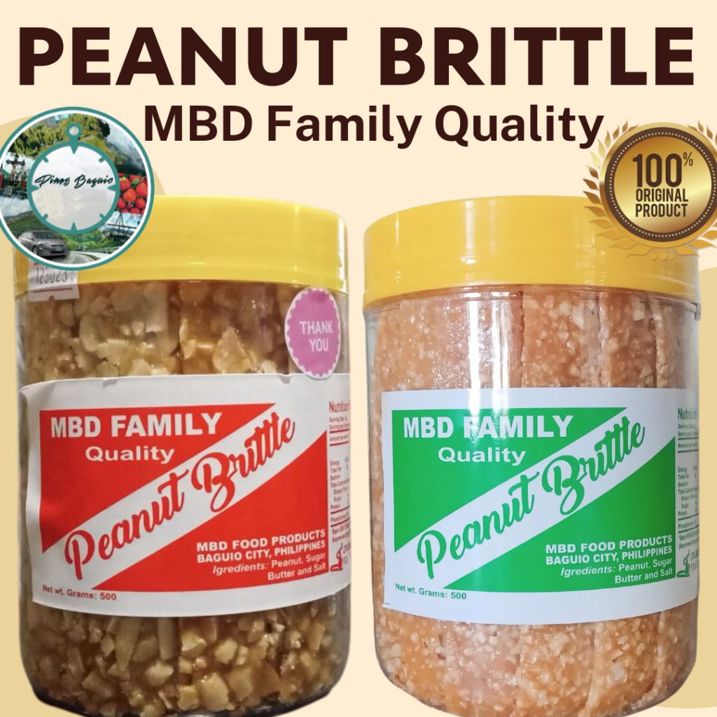 Baguio Peanut Brittle (MBD Family Quality) - Baguio Pasalubong | Shopee ...