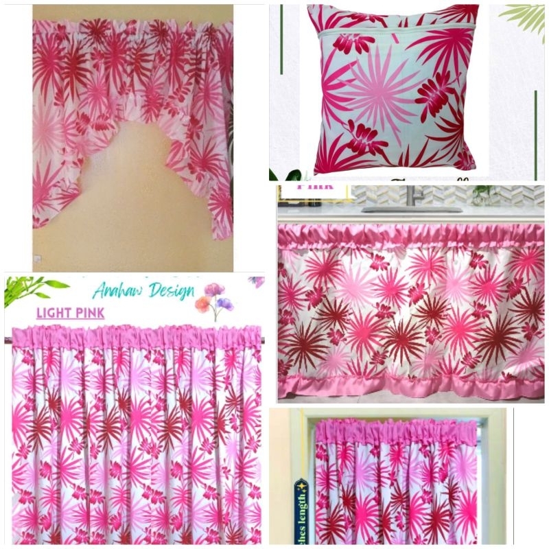 Anahaw Light Pink Matchy matchy Curtains Kurtina ⭐ | Shopee Philippines