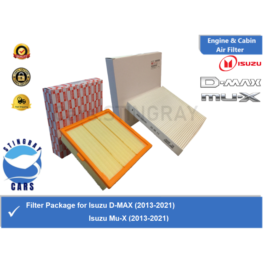 Combo Air Filter and Cabin Filter for Isuzu D-MAX (2013-2021). Isuzu Mu ...