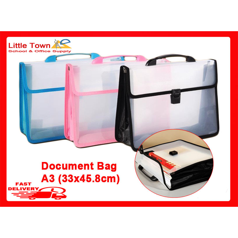 Transparent White Document Bag A3 size Student Test Paper Snap Botton ...