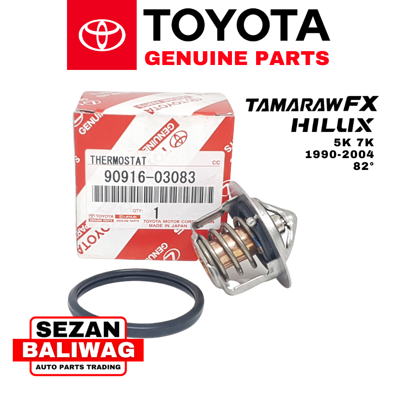ORIGINAL TOYOTA THERMOSTAT 82°C WITH GASKET TAMARAW FX HILUX 5K 7K 1990 ...