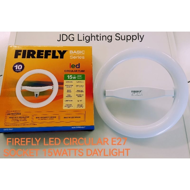 LED CIRCULAR TUBE BULB 15WATTS E27 STANDARD SOCKET (FIREFLY) | Shopee ...