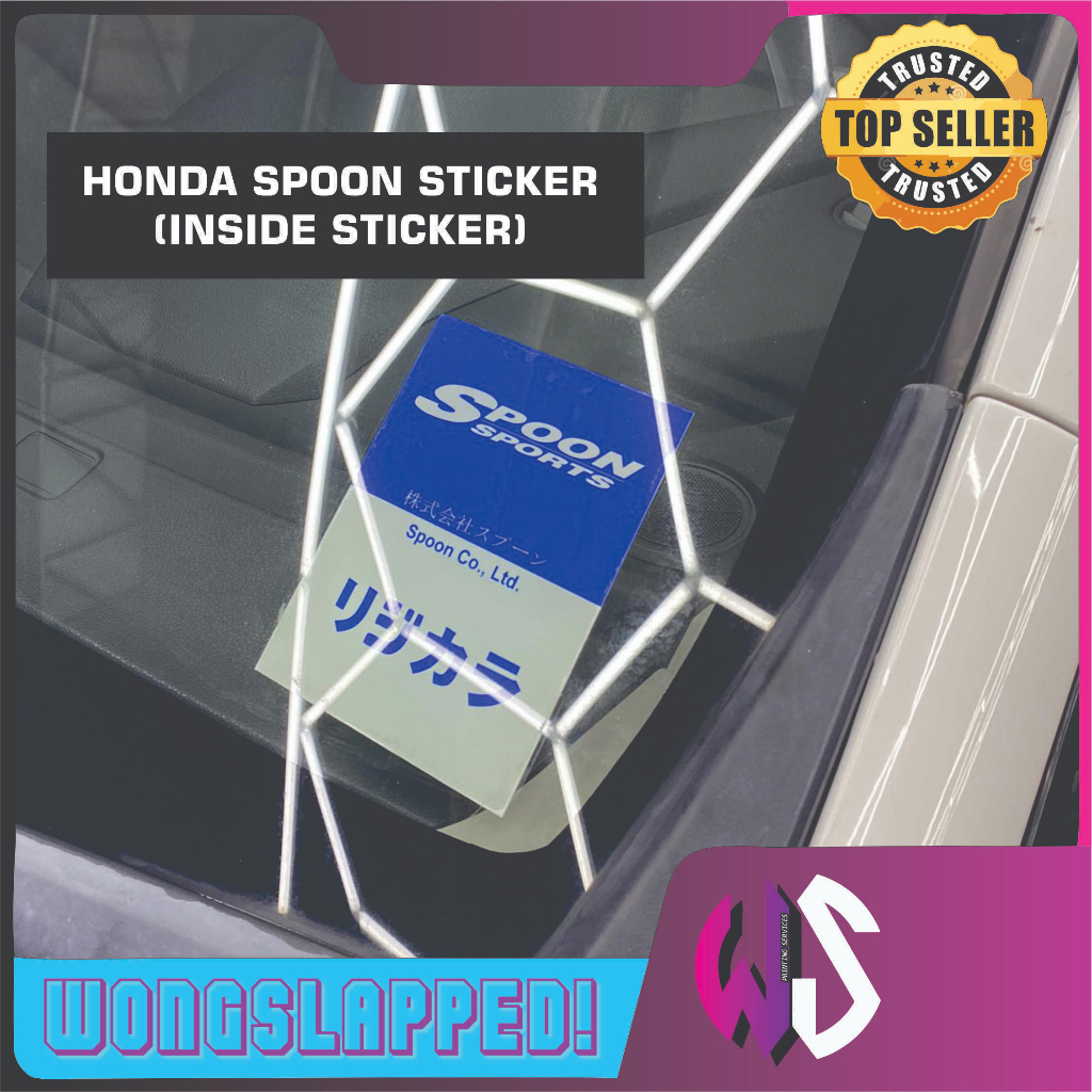 HONDA SPOON STICKER (INSIDE STICKER) JDM HONDA HIGH QUALITY WATERPROOF ...