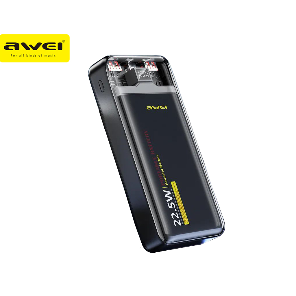 Awei P78k 20000mah Power bank Super Fast Charging Transparent Powerbank ...