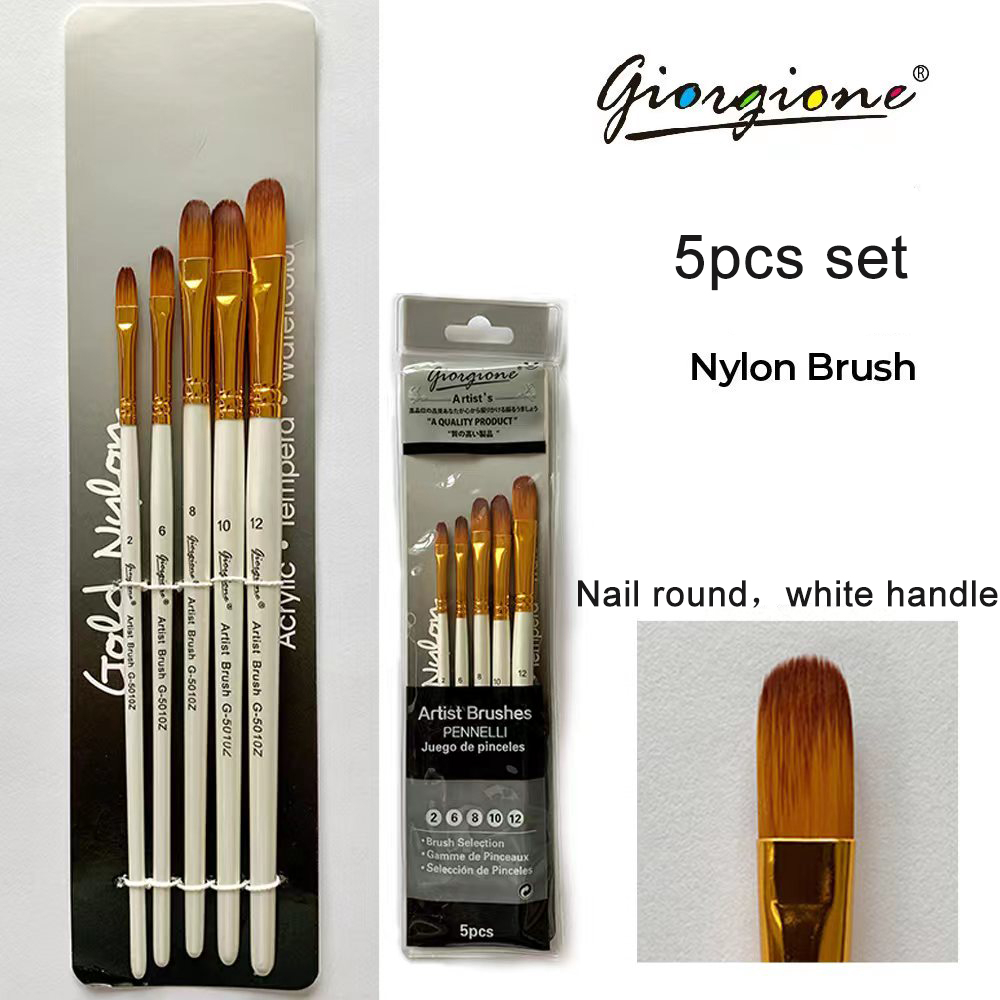 Giorgione Professional Artist Nylon Brush 5pcs Set Watercolor/ oil ...
