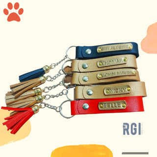 Personalized Leather Keychain with tassel (Nametag) | Shopee Philippines