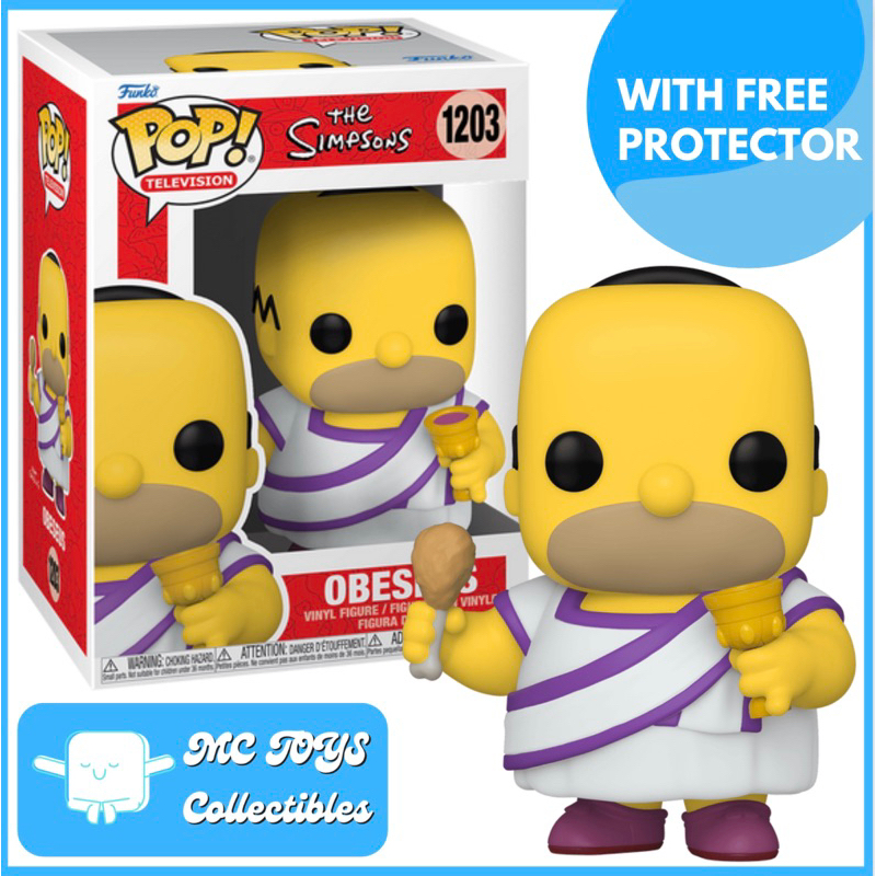 Funko POP! Television: The Simpsons Obeseus Homer #1203 (With Freebies ...