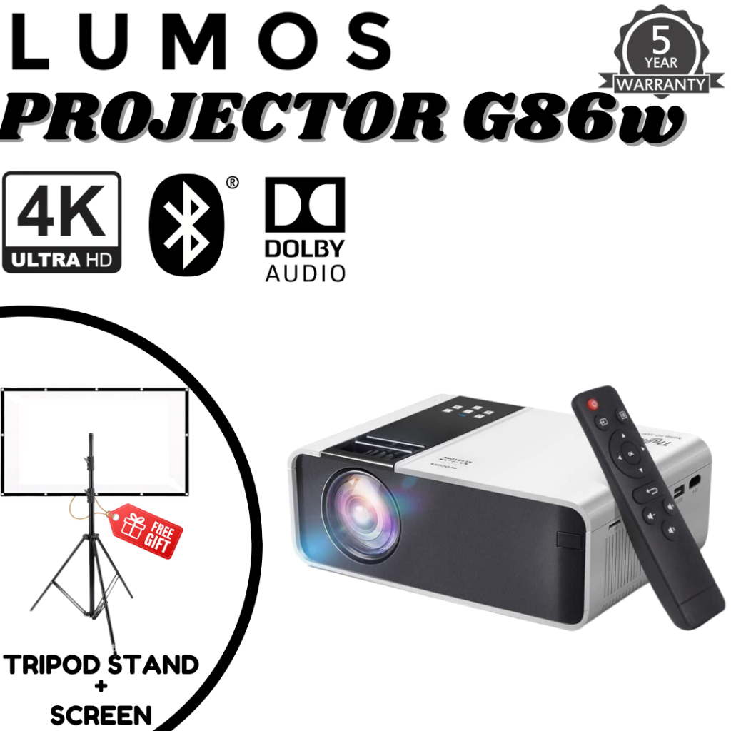 Android Projector G86 Pro Full HD 1080P 4K Wi-Fi Bluetooth Netflix ...
