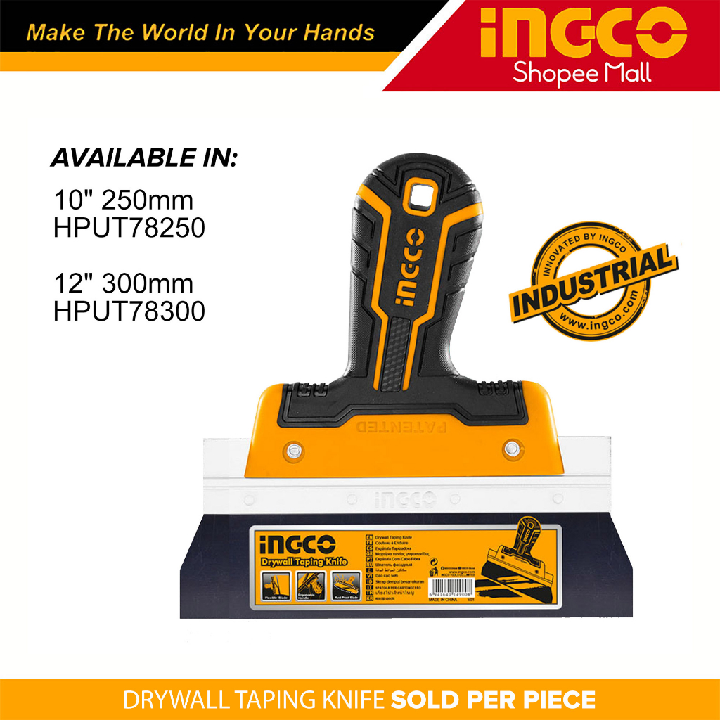 Ingco Drywall Taping Knife 8" HPUT78200 | 10" HPUT78250 | 12" HPUT78300 ...
