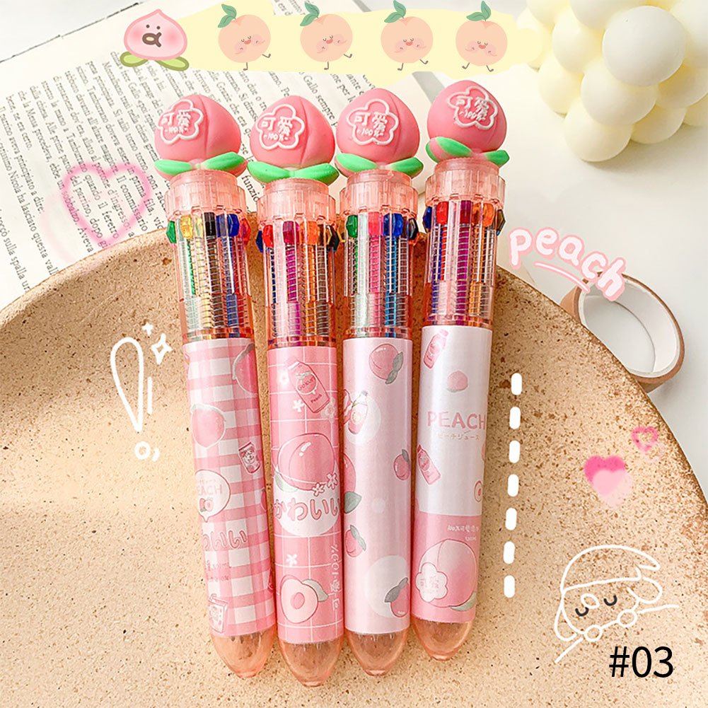 10 Colors Ballpoint Pen Cute Animal Office Stationary Multicolored ...