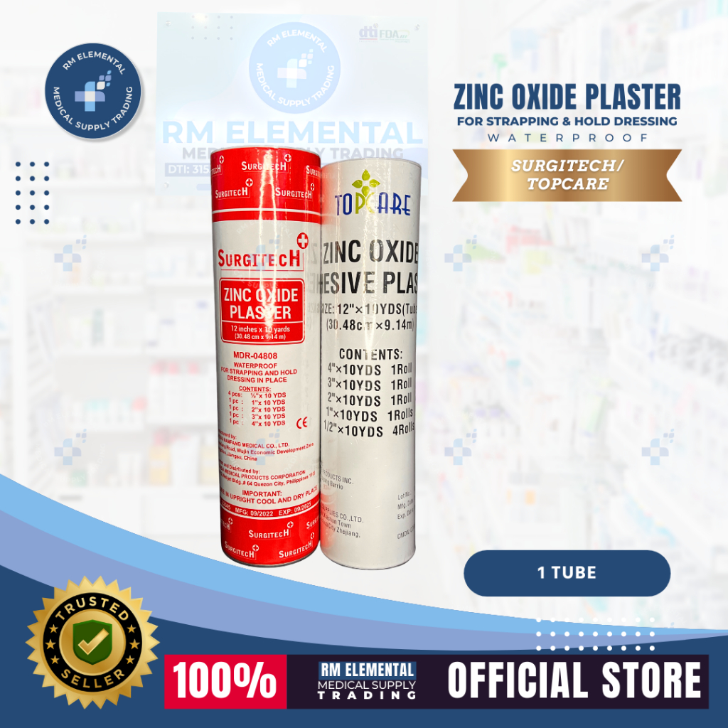 Surgitech Adhesive Plaster Tube with Zinc Oxide (8PCS) | Shopee Philippines