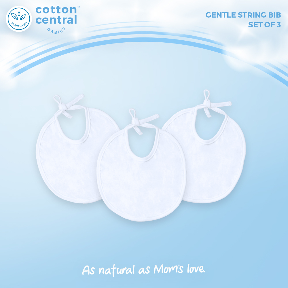 Cotton Central™ Basic Bib with String Pure Cotton Newborn Infant Baby ...