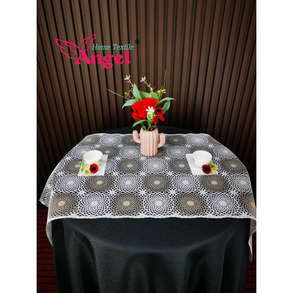 Center Table Runner Mat Floral Cutwork Tablecloth Covers Rectangle ...
