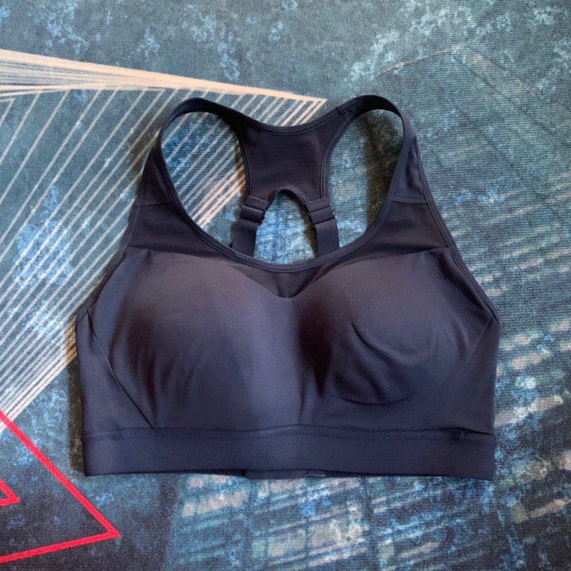 gym=shark cut out bra in navy blue | Shopee Philippines