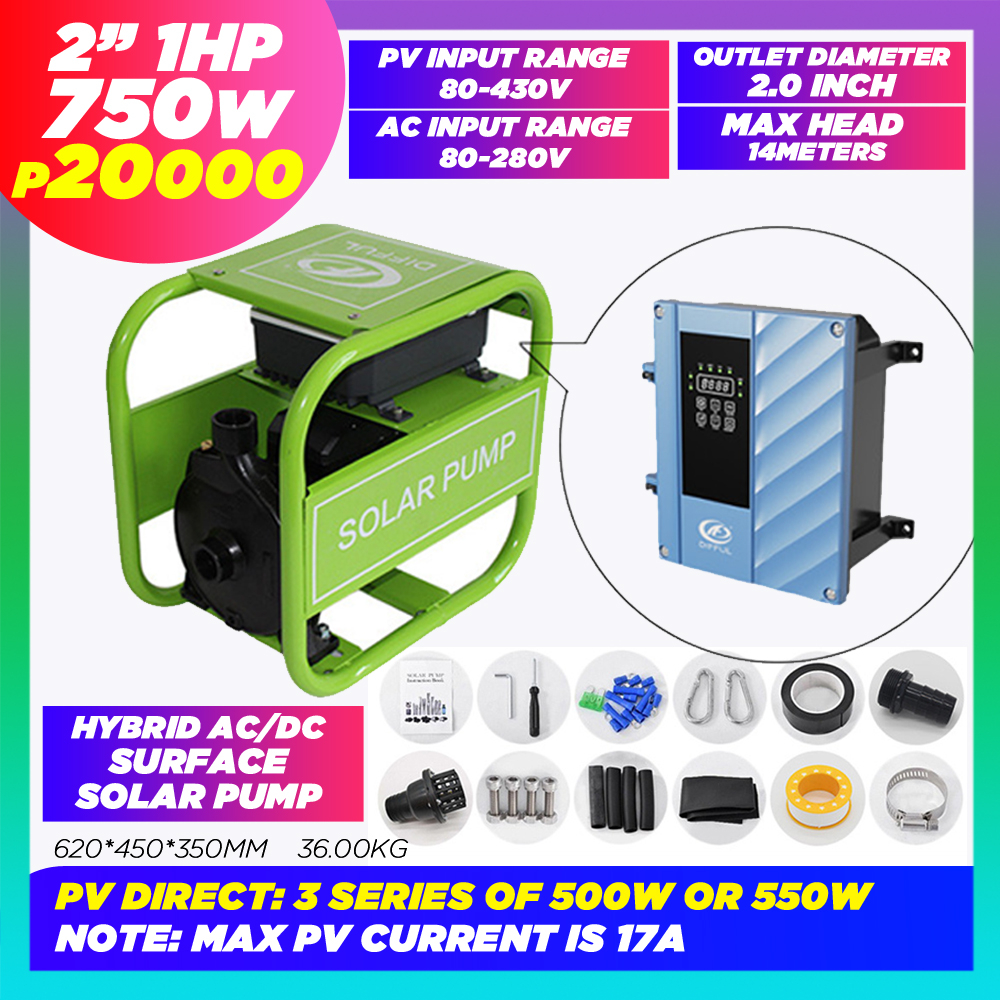 Difful Hybrid Surface Pool Solar Pump AC DC 1Hp 2Hp 3Hp | Shopee ...