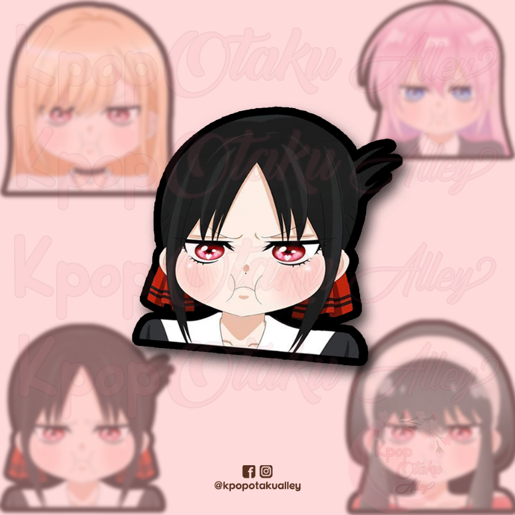 Waifu Anime Chibi Pout - Peeker Sticker | Kpop Otaku Alley Stickers ...