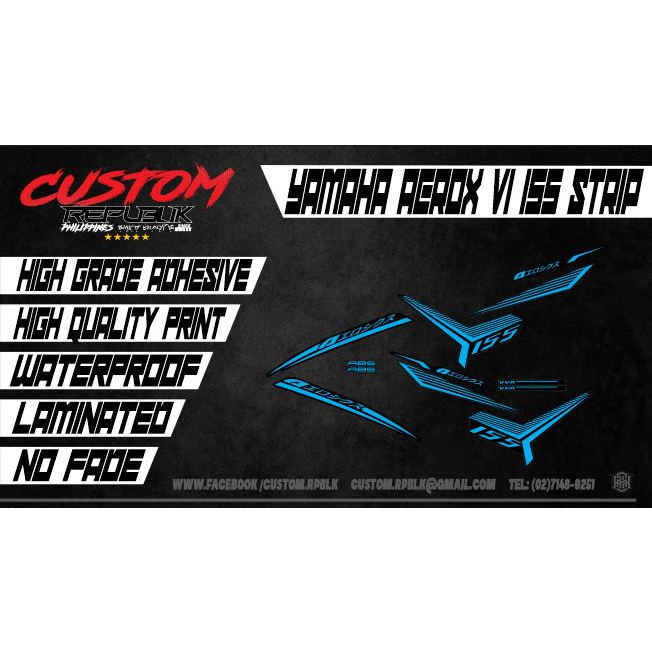 Yamaha Aerox 155 V1 Strip Decals Set | Shopee Philippines
