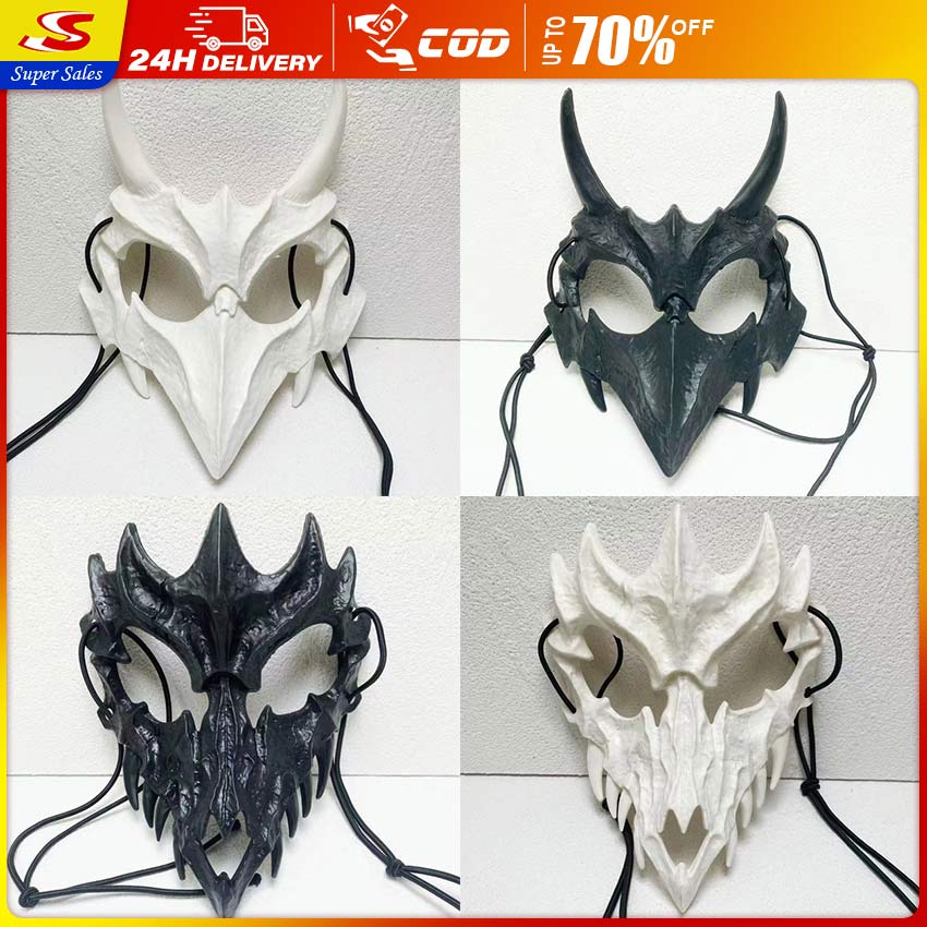 【SuperSales】Skull Mask Full Face Demons Cosplay Skeleton Wolf Mask ...
