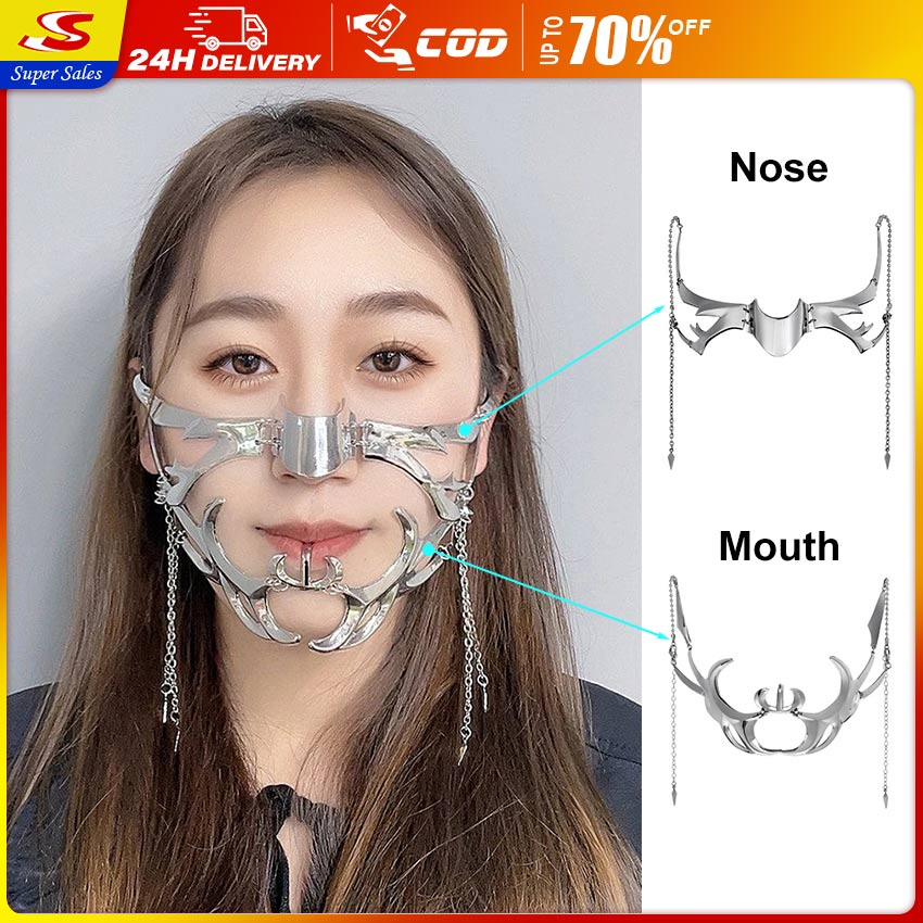 【SuperSales】CyberPunk Mouth Mask Gothic Punk Mechanical Alien Fluid ...