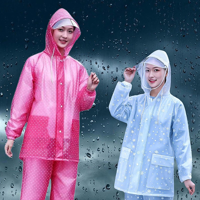 raincoat rainpants set women split full body waterproof men's and women ...