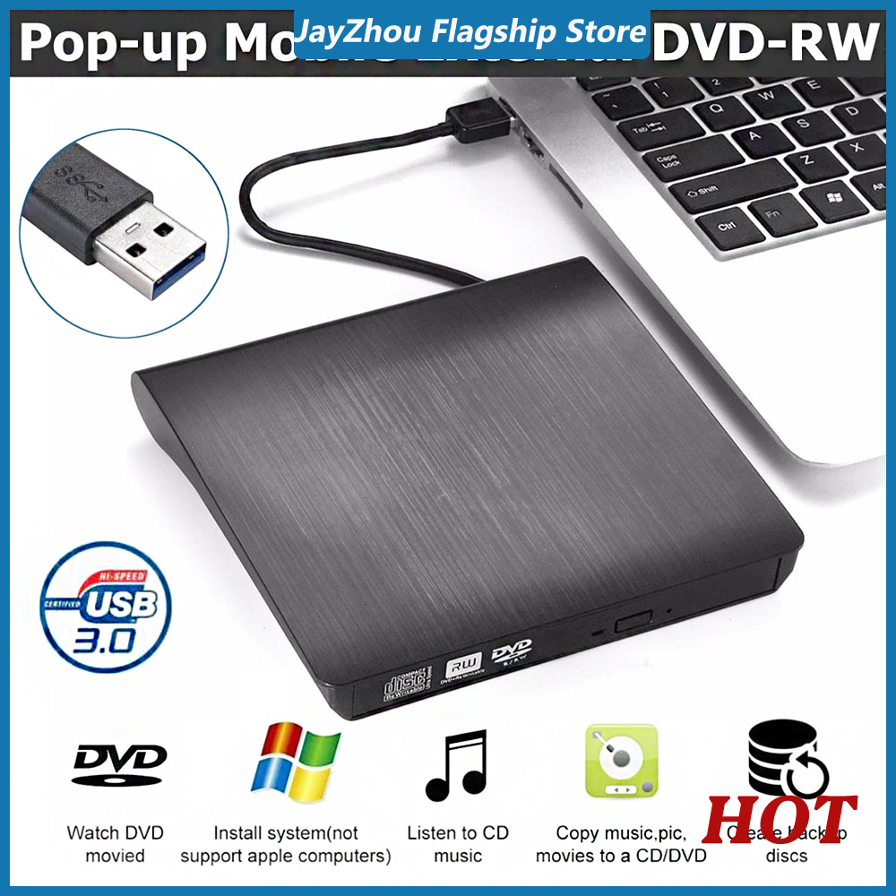 External DVD Optical Drive USB3.0 CD/DVD-ROM CD-RW Player Reader ...