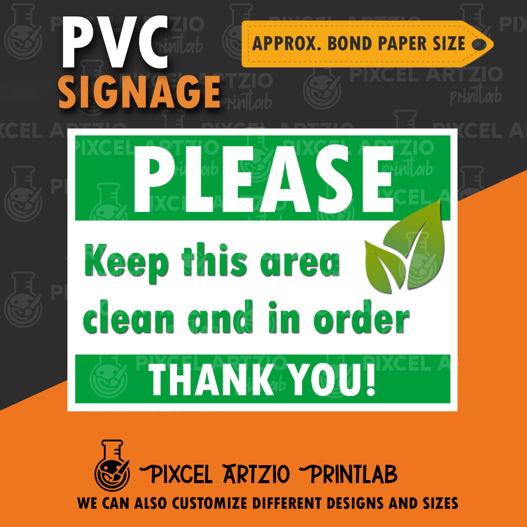 PVC SIGNAGE - KEEP CLEAN / THROW YOUR TRASH | Shopee Philippines
