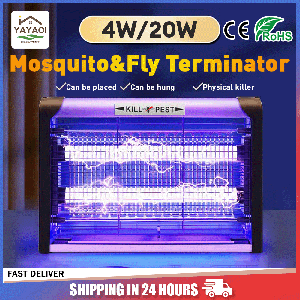 4W/20W Mosquito Killer Lamp Electric Portableled UV Light Hanging Landing Best Catcher Removable ...