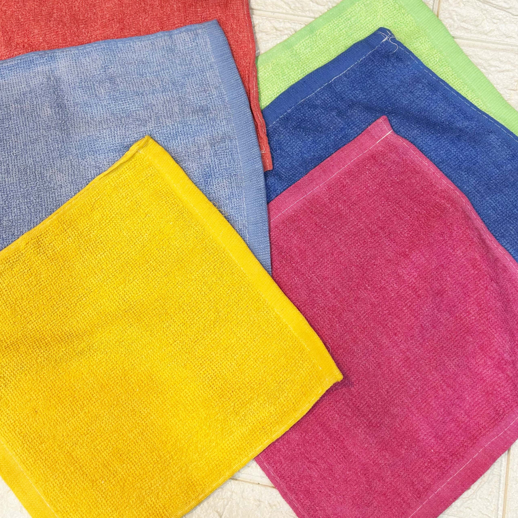 3PC 10 INCH Face Hand Towel Bimpo Colored Basahan First Home Cotton ...