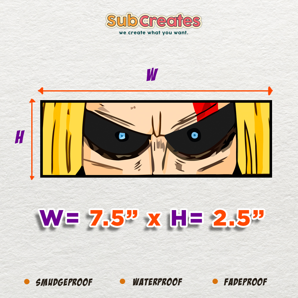 All Might Eye Slap Sticker Vinyl Waterproof (by SubCreates) | Shopee ...