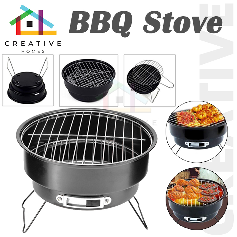 BBQ Stove,BBQ Round Shape Barbeque,Portable Charcoal Barbecue,Table ...