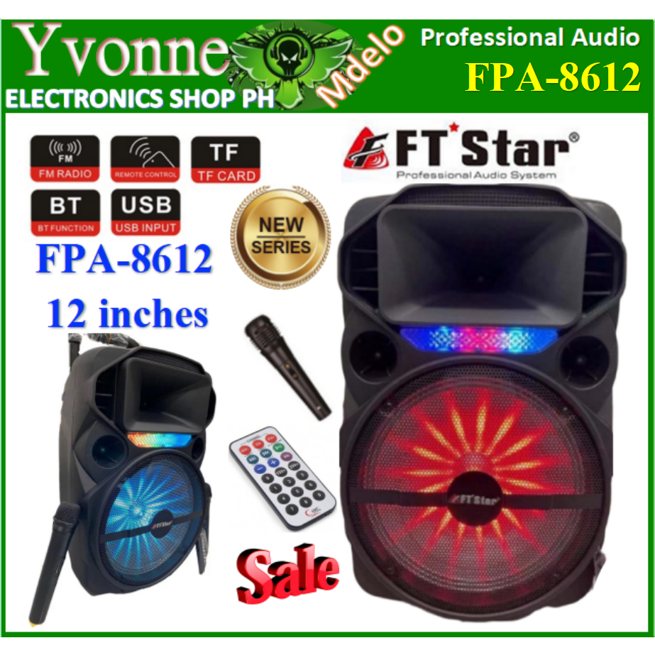 The FTSTAR FPA-8612 Megapro 12"LED Light Bluetooth Party Portable ...