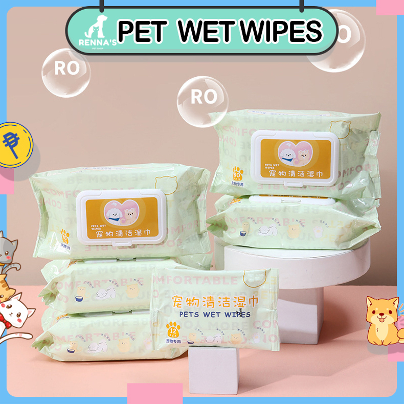 Renna's 80 pcs Pet Wipes For Dog Wipes For Cat Wipes For Pet Multi ...