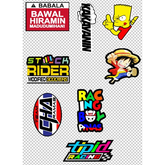 BABALA STOCK RIDER KAKAYANIN LUFFY CHA RACING BOY VINYL STICKER HIGH ...