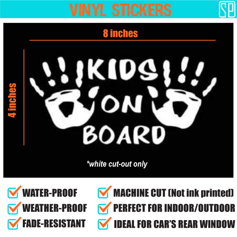 KIDS ON BOARD Car Sticker | Waterproof Vinyl Sticker | Kids Baby On ...
