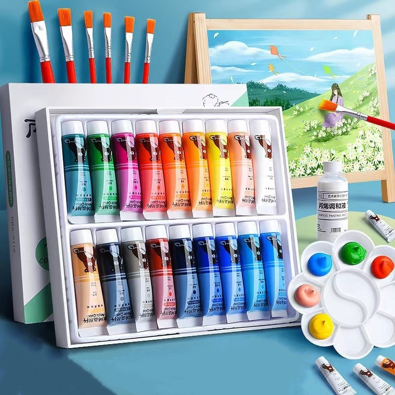 12 Colors Acrylic Painting Set Watercolor Acrylic/Water/Oil art Color ...