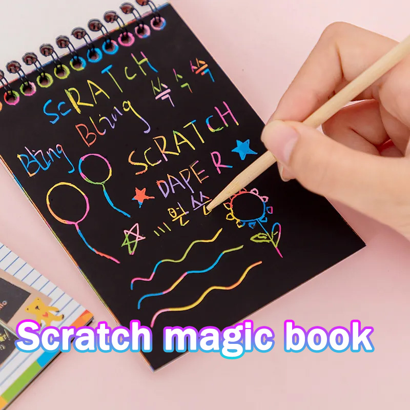 Graffiti Scratch Magic Book Note Black Cardboard Notebook Creative DIY ...