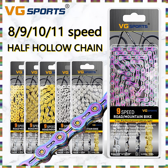VG Sports Bike Chain 8/9/10/11 Speed MTB Stainless Highway half Hollow ...