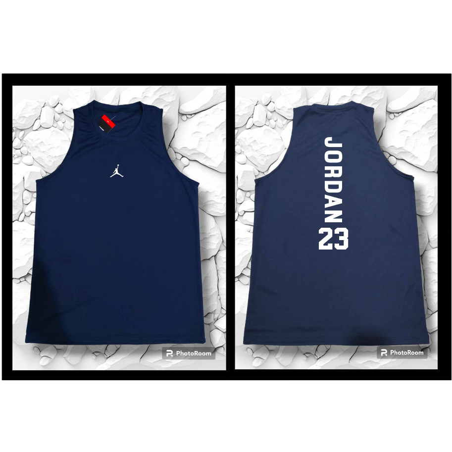 JORDAN OUTDOOR SANDO JERSEY back design gym workout running dryfit ...