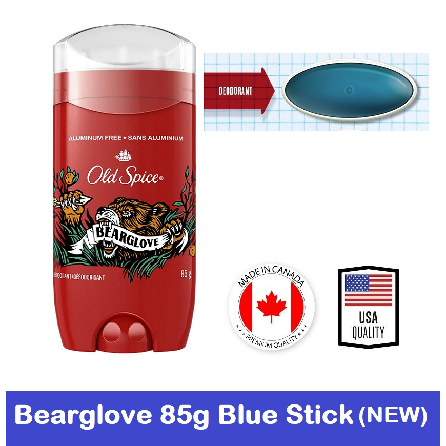 Old Spice Wild Collection Bearglove Aluminum Free Blue Stick Deodorant ...