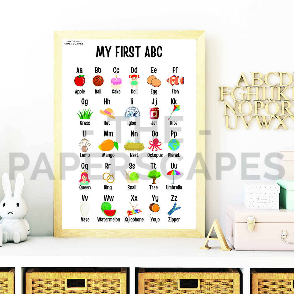 'MY FIRST ABC' Educational Laminated Wall Poster for Kids and Toddlers ...
