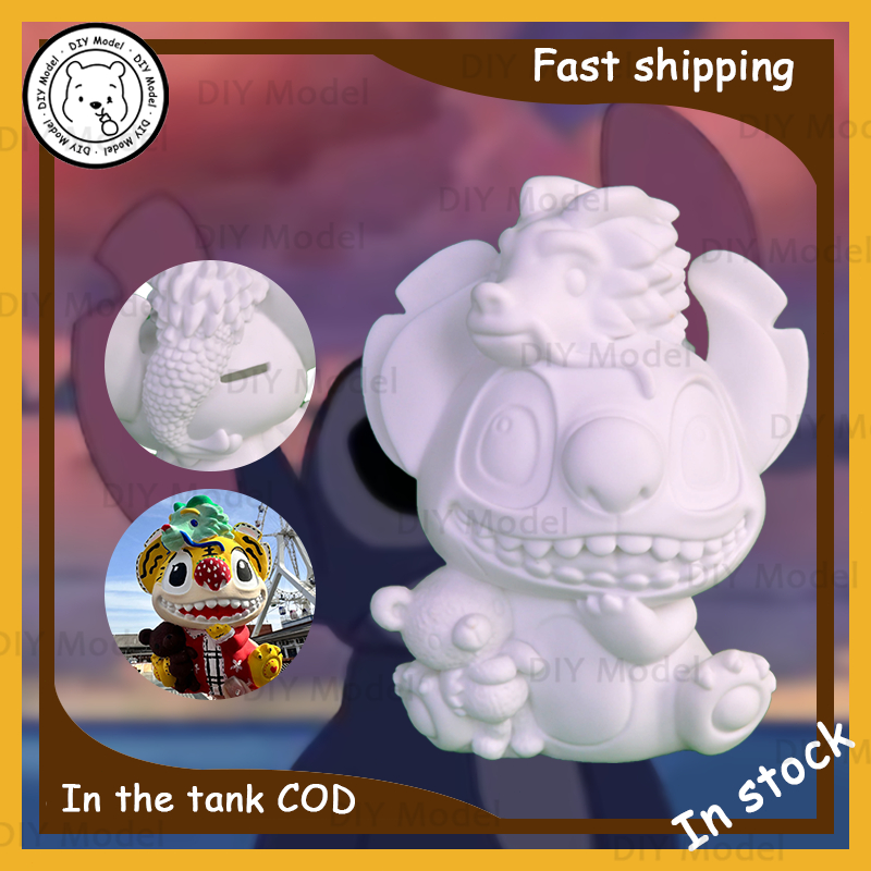 DIY Model DIY coloration Stitch Kids Piggy Bank Saving Money Box Toy ...