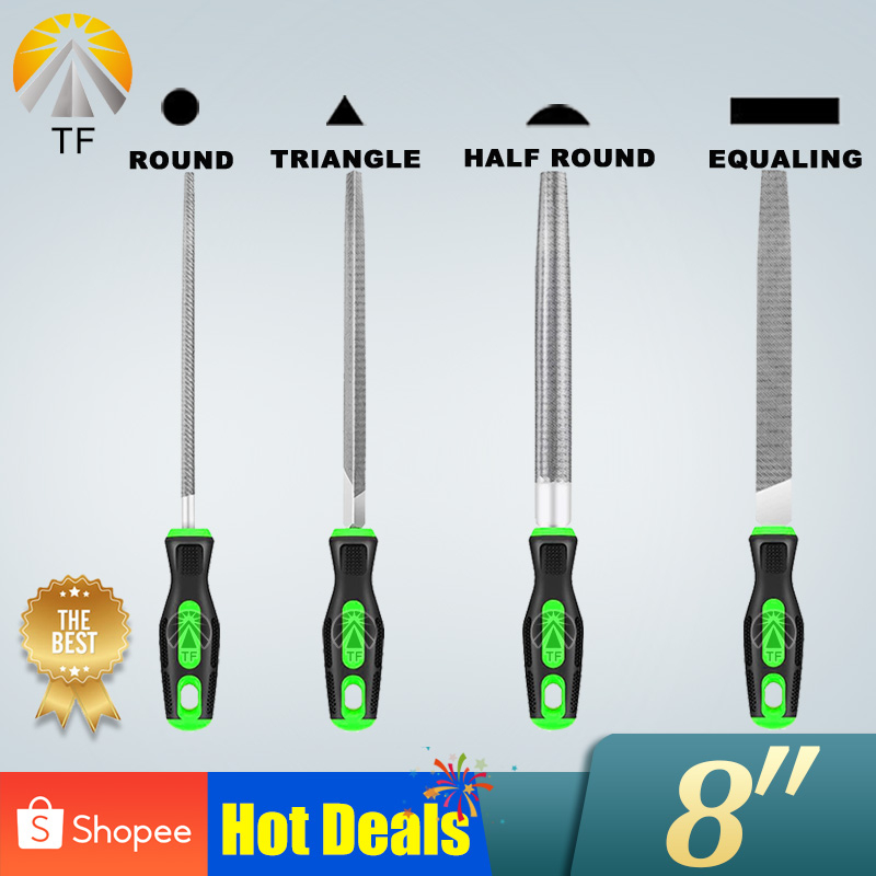 8" Metal File, Hardened Alloy Strength Steel, Square, Triangular, Round ...