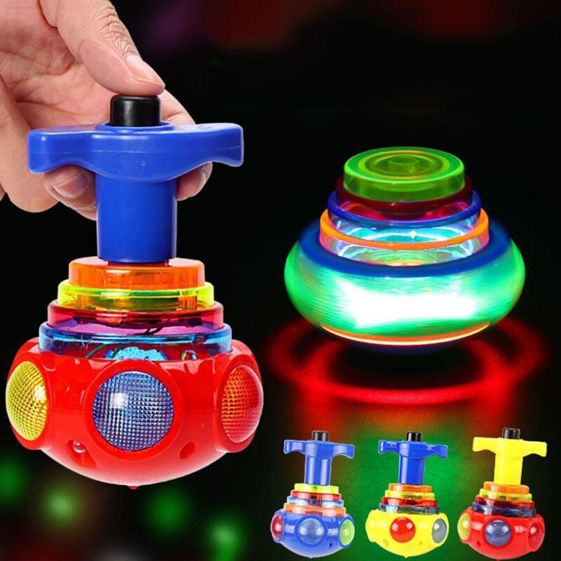 kids toys Gyro TOY LIGHT LASER SPINNING top toy children's flash music ...
